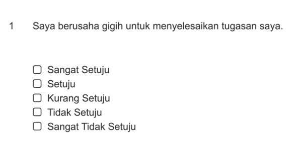 Saya berusaha gigih untuk menyelesaikan tugasan saya.