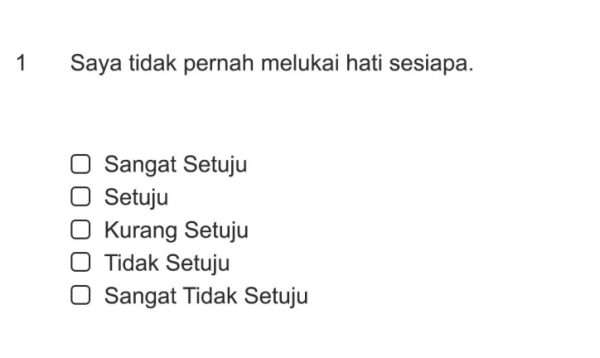 Saya tidak pernah melukai hati sesiapa.